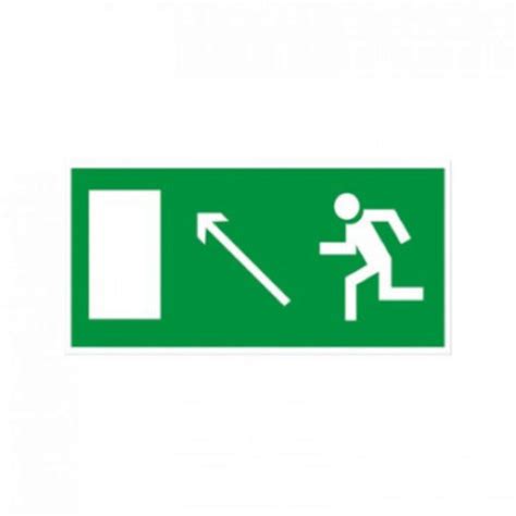 Знак безопасности Направление к эвакуационному выходу налево вверх E06 300х150 мм пленка ПВХ