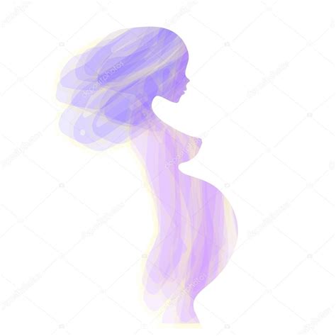 Esperando Delgada Color Diseño Amor Ilustración de stock por