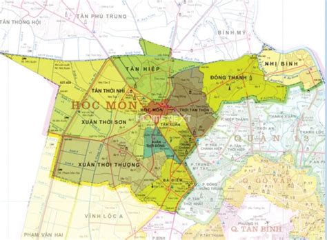 Bản đồ Huyện Hóc Môn Tp Hcm Cập Nhật Mới Nhất