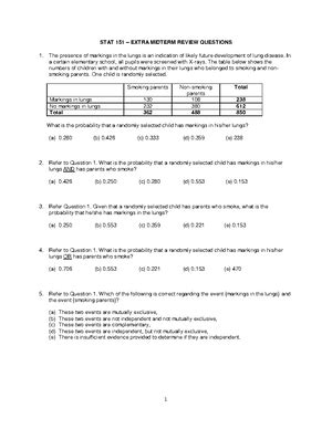 STAT Practice Midterm Exam Questions GRANT MACEWAN UNIVERSITY STAT Practice Midterm