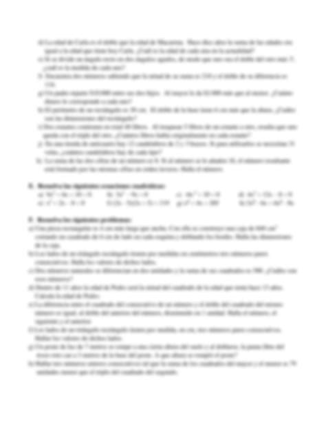 SOLUTION Ecuaciones Lineales Y Cuadr Ticas 10 Studypool