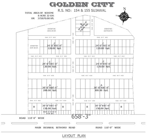 city planning with all amenities detail layout plan plot division in