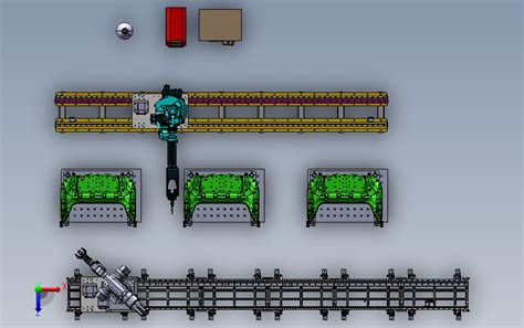 柔性焊接工装平台与焊接机械手组合模拟solidworks 2020模型图纸下载 懒石网