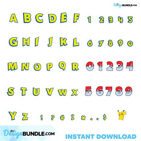 Pokemon Alphabet Svg Pokemon Font Svg Pokemon Svg Pokemon Cutfile
