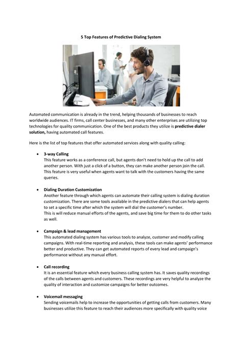 Ppt 5 Top Features Of Predictive Dialing System Powerpoint