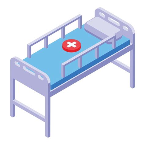 vector isométrico del icono de la cama médica de hospitalización salud