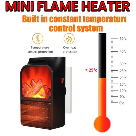 Mini Flame Heater Fan Electric Remote Control