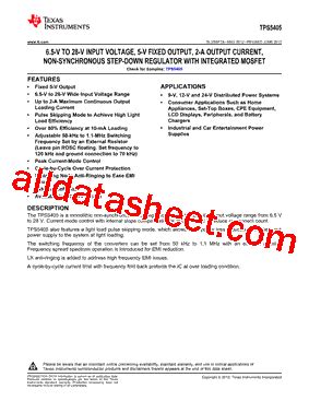 TPS5405 Datasheet PDF Texas Instruments