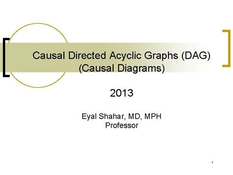 Causal Directed Acyclic Graphs Dag Causal Diagrams 2013