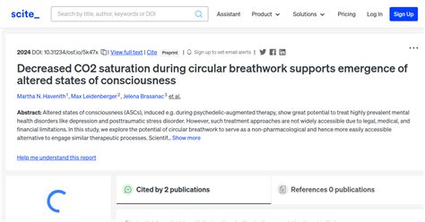[citation Report] Decreased Co2 Saturation During Circular Breathwork