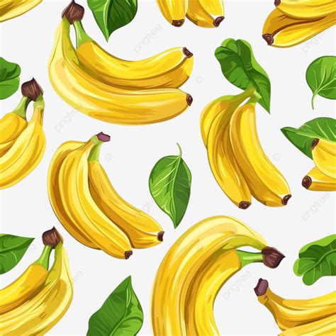 Tropical Fruit Banana Seamless Pattern Retro White Pink Png