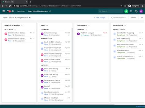 Create And Manage A Project Dashboard With Wrike