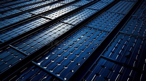 An Array Of Solar Panels Each With A Nearly Identical Pattern Of Neat