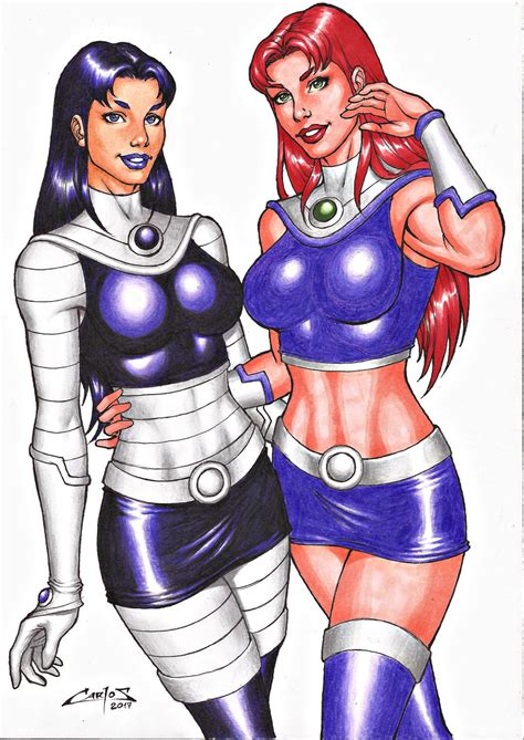 Blackfire And Starfire By Carlosbragaart80 On Deviantart