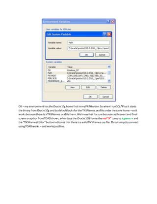 Toad Database Connections Problems DOCX