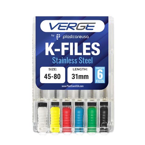 Size 45 80 31mm Assorted Endo K Files Endodontic K Files Stainless S