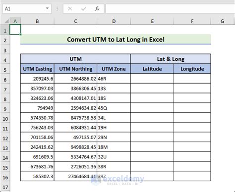How To Convert Easting Northing To Lat Long In Excel ExcelDemy