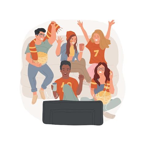 Premium Vector Watching Sports Isolated Cartoon Vector Illustration