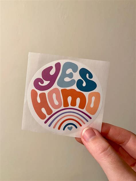 Lgbt Pride Sticker Yes Homo Queer Vinyl Sticker 3 Etsy