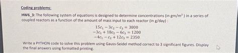 solved coding problems hw6 3 the following system of