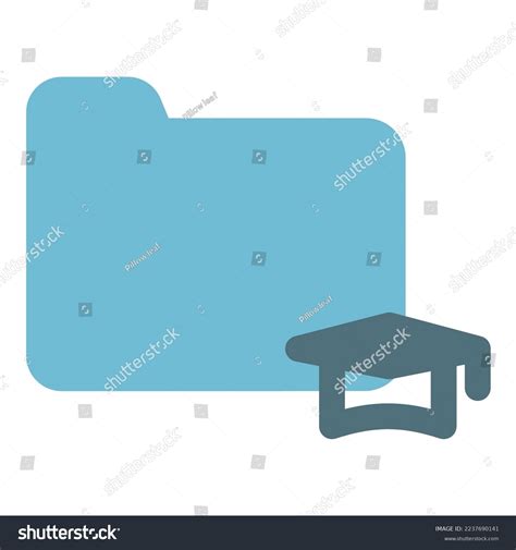 Education Folder Icon Solid Color Stock Vector Royalty Free