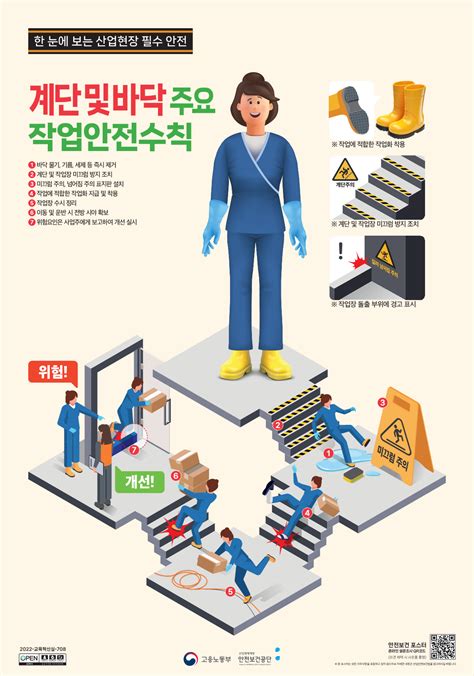 미화용품을 운반을 위해 지하실 계단으로 이동 중 넘어짐