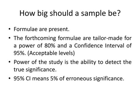 Sample Size Calculation PPTX Biological Sciences Science