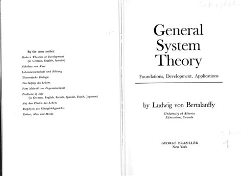 General System Theory Foundations Development Applications
