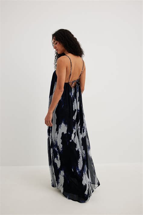 Strap Detail Flowy Dress Multicolor Na Kd