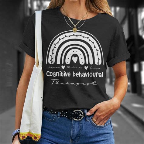 Cognitive Behavioural Therapy Boho Rainbow Therapist Cbt T Shirt