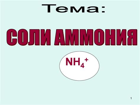 Соли аммония - презентация онлайн