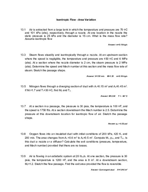 Doc Isentropic Flow Area Variation