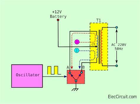 W Inverter Circuit V To V Using Transistor Eleccircuit Com