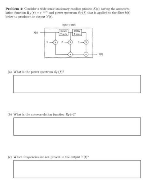 Solved Problem 4 Consider A Wide Sense Stationary Random