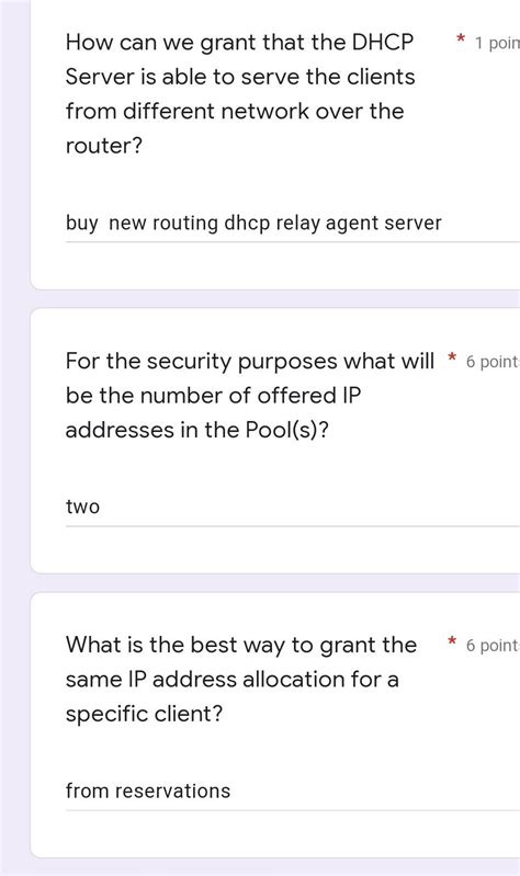 The Below DHCP Server Is Configured To Server The Chegg