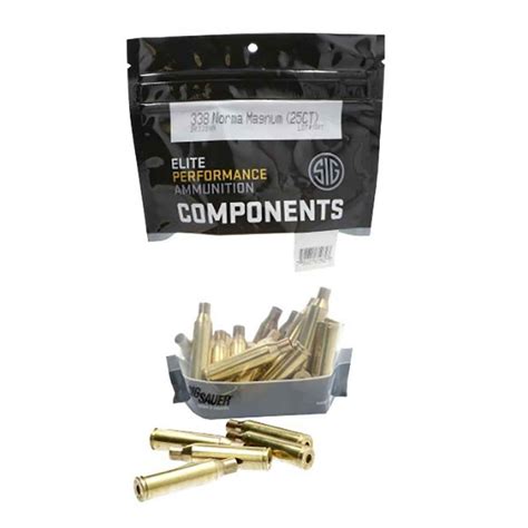 Sig Sauer 338 Norma Magnum Rifle Reloading Brass 25 Count Sportsman