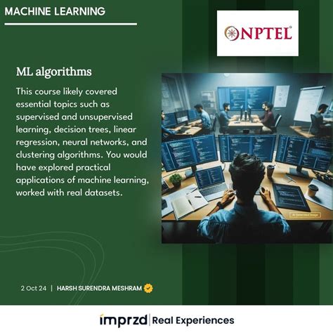 Harsh Meshram On Linkedin Nptel Machinelearning Ai Datascience Continuouslearning Iitkgp