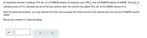 Solved An Analytical Chemist Is Titrating 74 3 ML Of A Chegg