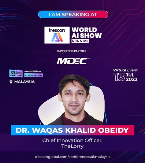 worldaishow ai malaysia trescon machinelearning deeplearning… waqas khalid 15 comments