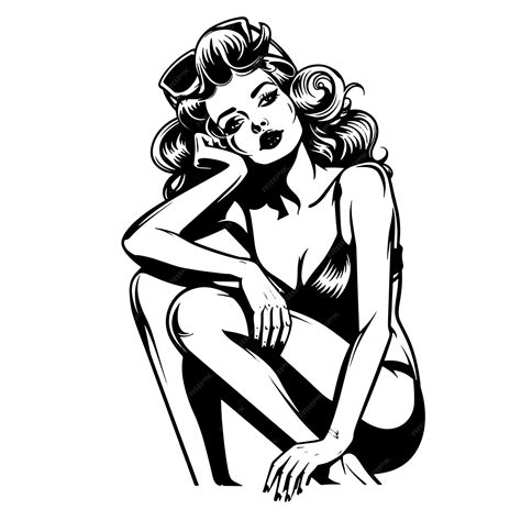 Pin Up Girl Silhouette Vector Premium Ai Generated Vector