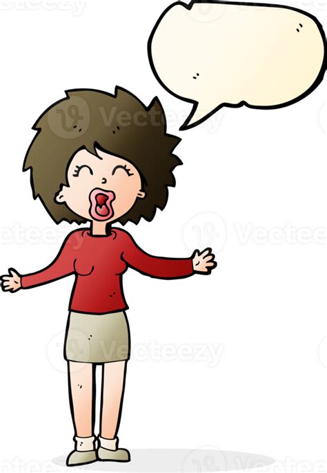Cartoon Loud Woman With Speech Bubble 39942119 Png