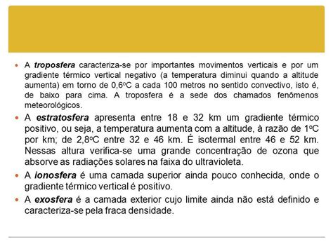 Composição do ar atmosférico Note