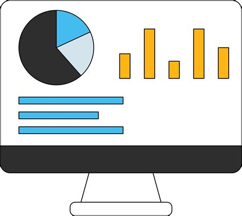 The Graph Chart Is Appearing On The Monitor Screen Vector Art At Vecteezy