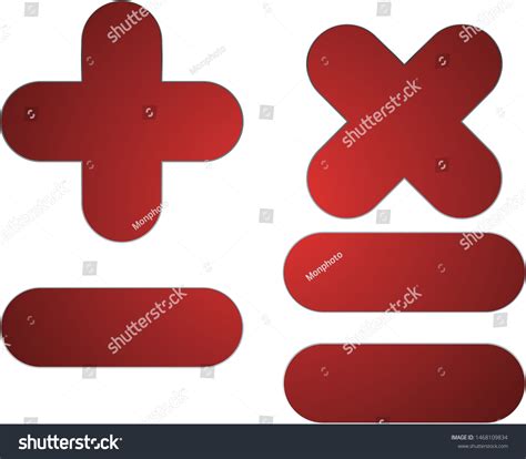 red symbols adding subtracting multiplying stock vector royalty free