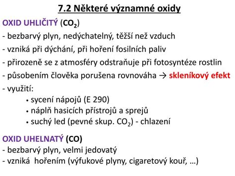 PPT 7 2 Některé významné oxidy PowerPoint Presentation free download