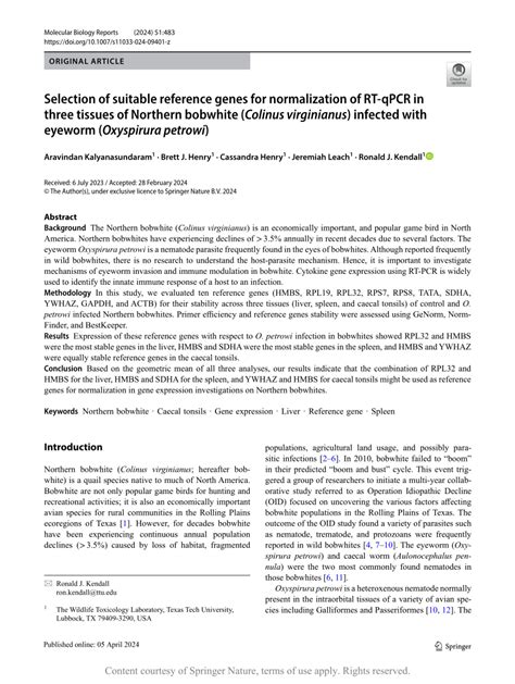 Selection Of Suitable Reference Genes For Normalization Of Rt Qpcr In