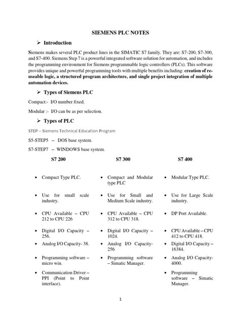 Siemens Plc Notes Pdf