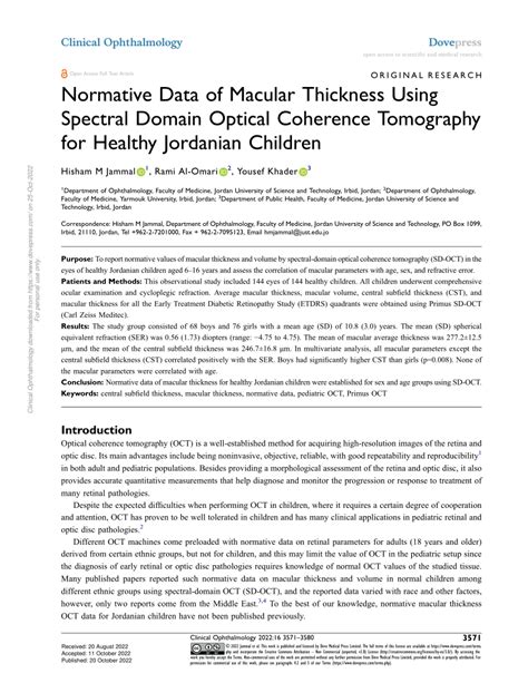 Pdf Normative Data Of Macular Thickness Using Spectral Domain Optical Coherence Tomography For