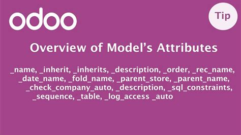Supported Models Attributes In Odoo Models Metadata Overview Of