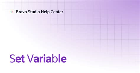 Set Variable Bravo Studio Help Center